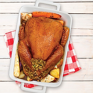 HIC Kitchen Rectangular Lasagna Pan with Handles, Fine White Porcelain, 13 x 9 x 2.5-Inches