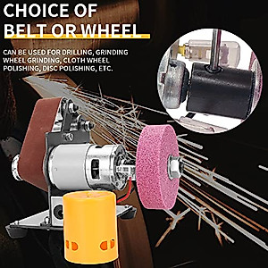 Baisiky Mini Belt Sander-Electric Bench Grinder Grinding Machine, 7 Adjustable Speed Grinder Polisher Knife Sander Tool for DIY Woodworking, Metal, Knife Making