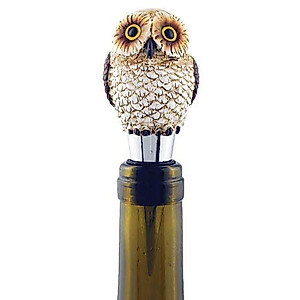 Owl Figure Figurine Wine Stopper Bottle Topper, Collectible Lodge Cabin Decor, 4"
