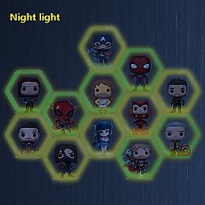 LRANFOW 12 Sets Display Shelves for Funko Pop Display or Other Pop Figures, Wall Mounted Glow at Night