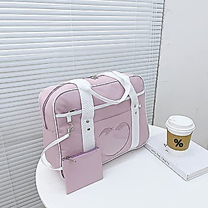 BOYOWO Japanese School Bag cute stickers kawaii wallet accessories tote bag aesthetic kawaii makeup aesthetic tote bag vintage kawii crossbody bag ita backpack coquette backpack,lavender
