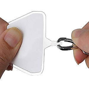 COCASES 4 Pack Phone Tether Tab, Phone Strap Connector for Cell Phone Safety Lanyard Patch (White x4)