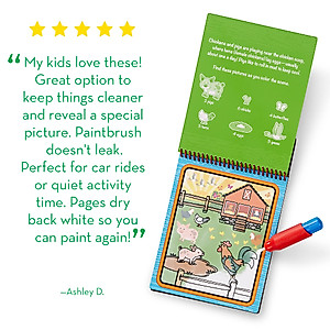 Melissa & Doug Water Wow! On The Farm - Stocking Stuffers, Children's Paint , Activity Books For Toddlers And Kids Ages 3+, 1 Count (Pack of 1)