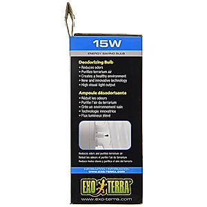 Exo Terra Natural Light Ion, Reptile Terrarium Deodorizing Light Bulb, 15 Watts, PT3785