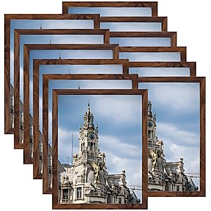 Giftgarden 11x14 Picture Frame Brown Set of 12, Multi Rustic Walnut Wood-Color 11 by 14 Photo Frames Bulk for Wall or Tabletop Display