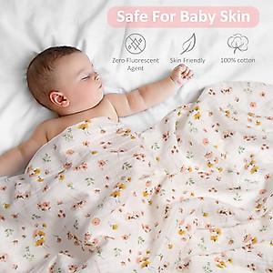 Softan Swaddle Blanket, Muslin Swaddle Blanket for Boys & Girls, 47X47In Muslin Swaddle Receiving Blanket for Newborn, Baby Muslin Swaddle Blanket Soft Silky & Breathable, 4 Pack
