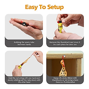 Fly Traps for Indoors Outdoor, Fly Paper Strips Sticky Hanging, Fruit Fly Strips,Fly Tape Catcher Ribbon, Fruit Fly Gnat Trap Killer Fly Traps for Inside Home(35 Pack)