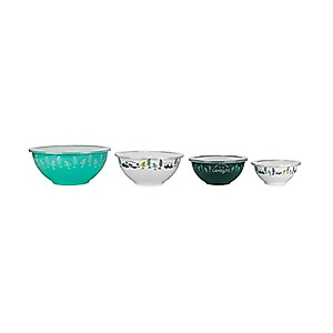 Camco Life is Better at The Campsite Nesting Bowl Set with Lids | Great for On-The-Go Lifestyles | Features (4) Durable Melamine Bowls with (4) Plastic Lids (53451)