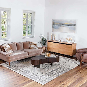 Hauteloom Andop Wool Living Room, Bedroom Area Rug - Bohemian, Transitional - Cream, Gray, Charcoal - 8' x 10'