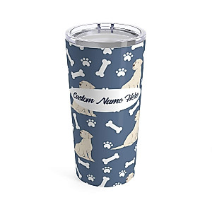 Custom Yellow Lab 20oz Travel Mug - Personalized Stainless Steel Insulated Tumbler Cup for Dog Lovers Warm Cold Drinks Coffee Beer Gifts for Men Women Labrador Retriever