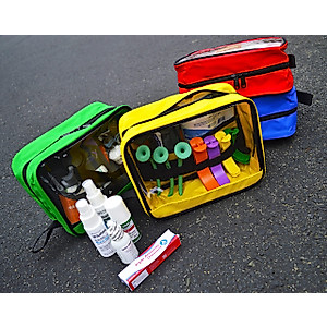 Lightning X Premium Color Coded Organizer First Aid Kit Accessory Pouches - Extra Large - Zippered Bag w/Transparent Window - Set of 4 for EMT, Trauma, IFAK Medic Kits…