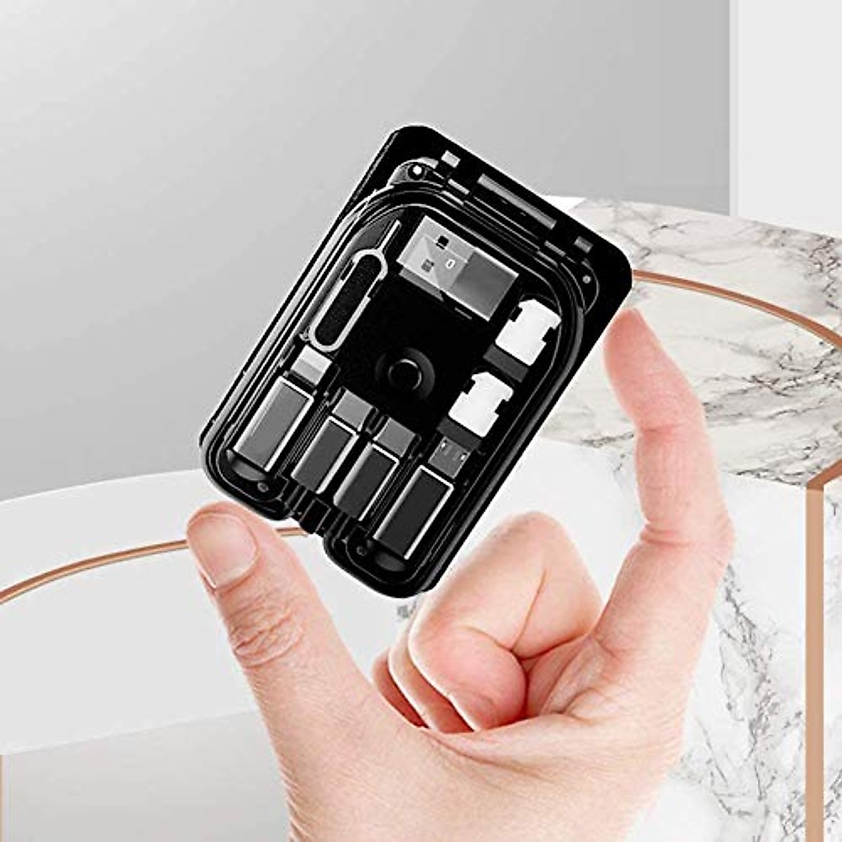 Urban Survival Card Data Cable, Multi-Type Charging Cable Convertor, Multi-Function Wireless Charger Adapter, Built-in Card Reader, Can Use as Phone Holder, Flash Light (Wireless Charger)