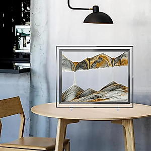 Laenshi Moving Sand Art Picture Deep Sea Dynamic 3D Sandscapes Pictures in Motion Office Desktop Art Decor Toys