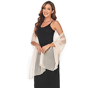 SURVODJA Women Shawls and Wraps for Evening Dress Lightweight Scarf Wedding Guest Shawl Wrap Bridesmaid Scarves(Champagne,79''×18'’)