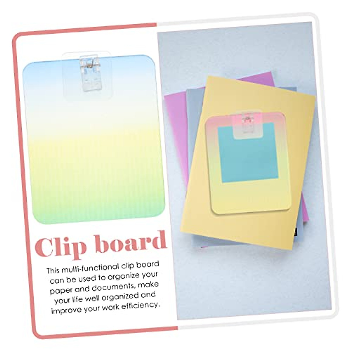 EXCEART Rubber Cutting Board 6 Pcs Plate Clamp Exam Paper Clips File Clipboards Document Holder Business Office Plastic Test Paper Holder Office Supplies Clipboards Clipboard for Office