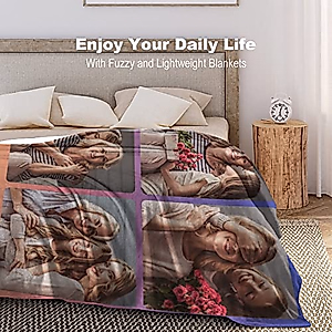 Customized Mothers Day Birthday Gifts for Mom Grandma Women, Personalized Throw Blanket with Photos to My Mom Gift from Daughter Son, Custom Mom Blanket with Pictures Text Made in USA