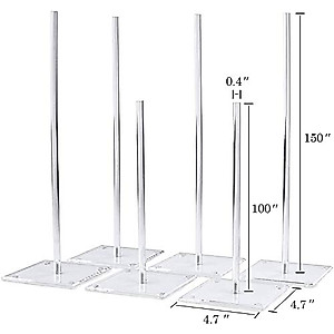 weddingwish Acrylic Donut Stands Clear Donut Bagels Display Stand Holder，Bagels Holder Doughnut Display Stand Tower for Wedding Birthday Treat Parties, Class Reunion, Children's Birthday Party,6 PCS