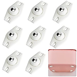Self Adhesive Mini Caster Wheels, 360 Degree Wheels for Appliances, Appliance Wheels for Small Kitchen Appliances, Mini Swivel Wheels for Storage Box, Trash Can, Furniture (8, Type A White)