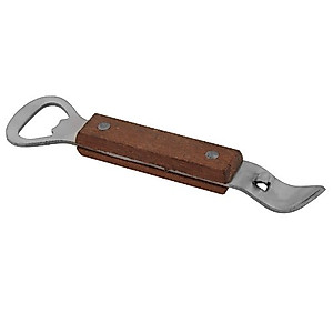 American METALCRAFT, Inc. BBC39 Stainless Steel Hand-Held Deluxe Bottle and Can Opener, 4.5' L, Hardwood Handle