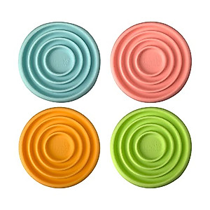 Krumbs Kitchen Essentials Grip & Twist Silicone Jar Opener Non Slip Gripper Pad Opens Any Jar Size Bottle Lid Opener for Weak Hands - Set of 4 - Blue (2) & Pink (2)
