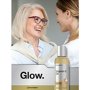 Horbäach Vitamin E Oil | 5000 IU | 8 oz (2 x 4oz) Value Pack | for Skin, Hair, Face & Body | Vegetarian, Non-GMO, and Gluten Free Formula