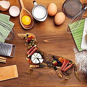 Didiseaon Wooden Serving Tray Cute Dachshund Dog Shaped Charcuterie Boards Cheese Cake Bread Snack Serving Plate Appetizer Platter for Meat Vegetables Fruit Cheese