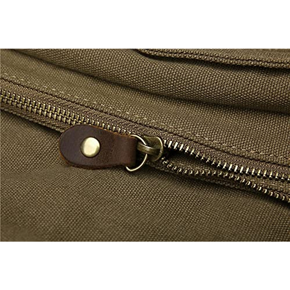 Sechunk Canvas Leather Messenger Bag Shoulder Cross Body Men Military Travel Laptop Camera Purse small-13‘’