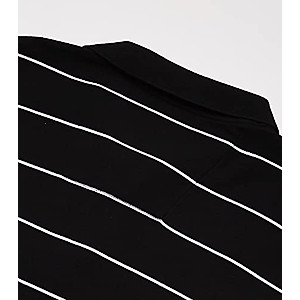 Nautica Men's Tall Classic Short Sleeve Striped Polo Shirt, True Black, 4X Big