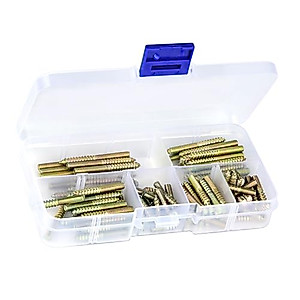 Fafeicy 110pcs M4 Dowel Screws, Woodworking Furniture Connector Double Ended Screw Hanger Bolt Zinc Plating Self Tapping Thread Screw