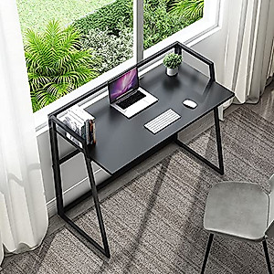 EE EUREKA ERGONOMIC Folding Desk 41 inch, Home Office Portable Folding Computer Desk for Small Space, No-Assembly Black