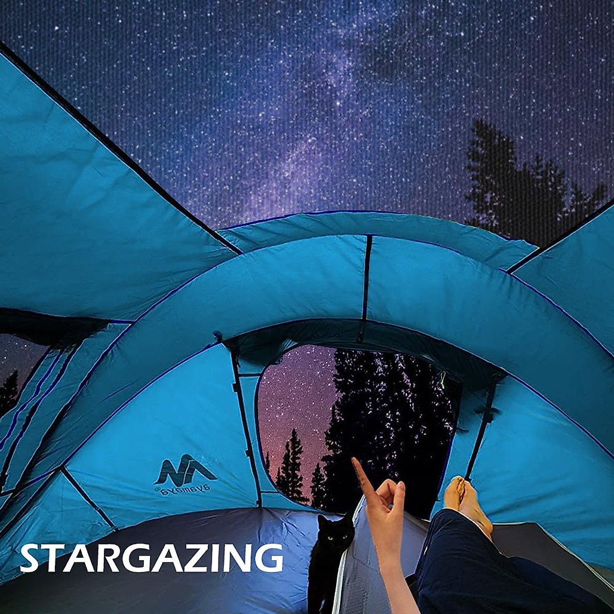 Transparent Tent Tarp Replacement for Ayamaya 4 Person Pop up Tent,Clear Part of Camping Rain Tarp Over Tent 3.7 * 3.4ft,Wide Field of View in Rainy Days/Moonlit Night/Stargazing/Beach/Camping