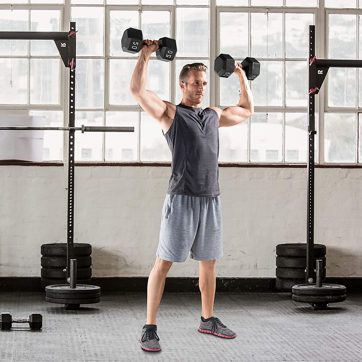 CAP Barbell Cast Iron Hex Dumbbell, Black, Single, 30 lb