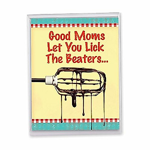 NobleWorks - Birthday with Envelope 8.5 x 11 Inch, Design Greeting Card for Relative Happy Birthday Greetings - Lick Beaters Birthday Mother J9866BMG