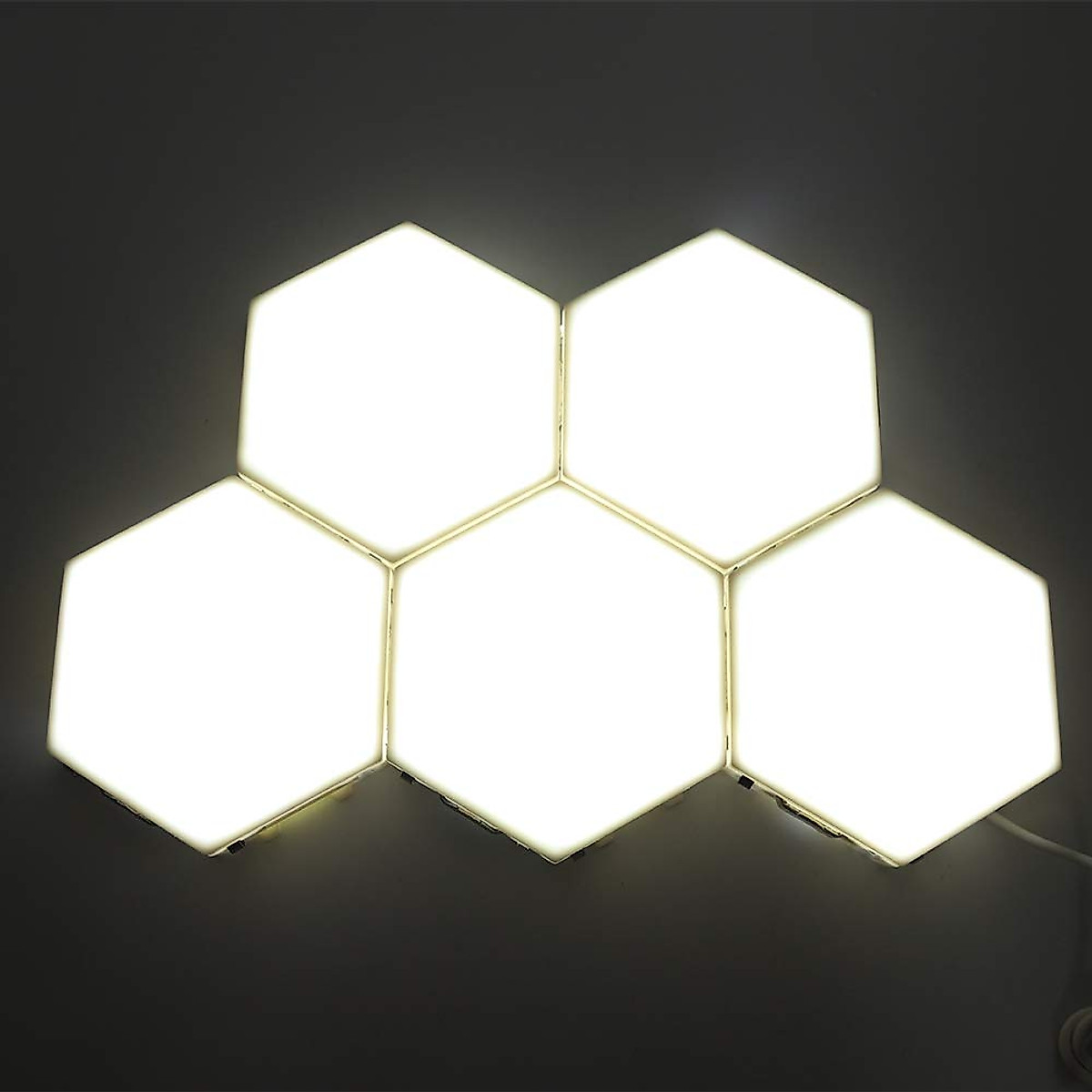 Hexagon Lights, Hexagon Led Lights, Hex Lights for Wall Led Light Wall Panels for Living Room, Bedroom, Led Wall Decor, 100V-240V (5 Lights with Power Supply EU Plug)