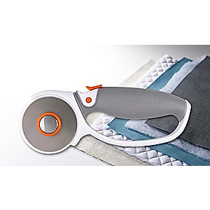 Fiskars Titanium Rotary Cutter, Ø 60 mm, For Right- and Left-handed Users, Orange/White/Grey, 1004753