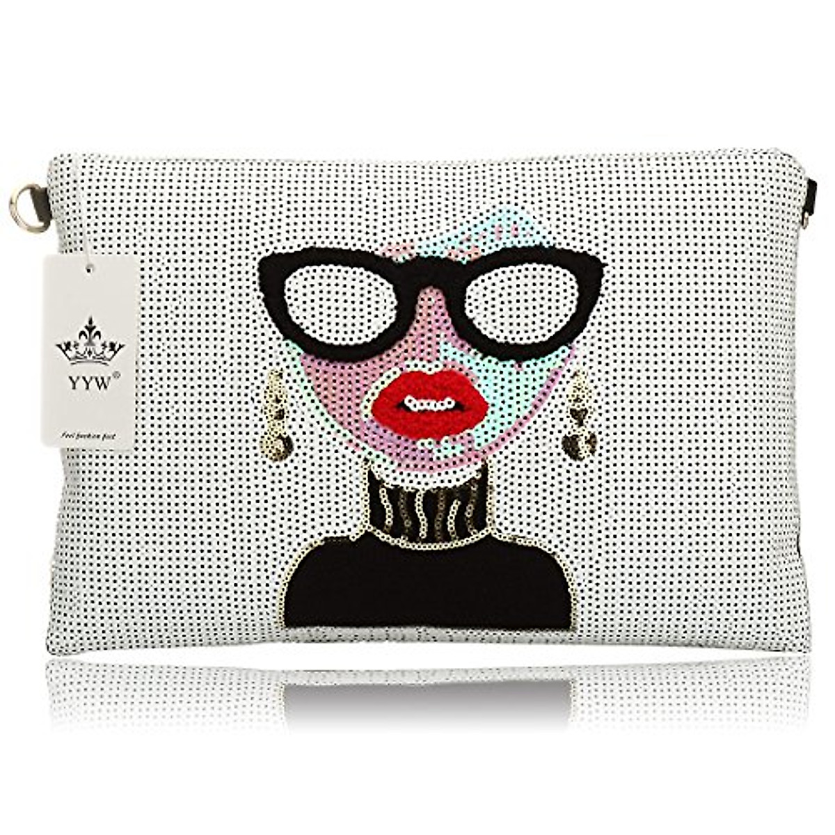 Simcat Oversized Clutch Bag Purse,Womens Large Designer leather Evening Wristlet Handbag for Ladies,White,One Size