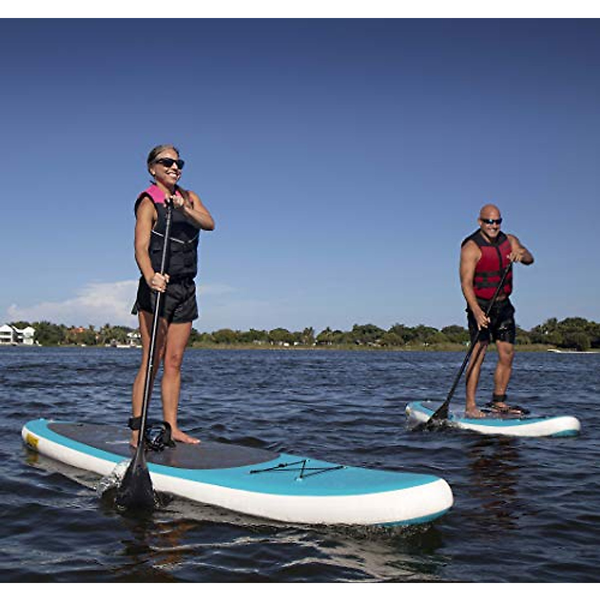 Seachoice Inflatable Stand-Up Paddle Board Kit, Includes Dual-Action Pump w/ Pressure Gauge, Ankle Leash & Carry Bag