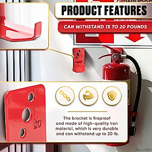 Home Fire Extinguisher Mount Wall Bracket - 4Pcs Fire Extinguisher Brackets Adjustable Fire Extinguishers for The House 20LB Fire Extinguisher Bracket Screws - Fireplace Mounting Bracket Wall Hook