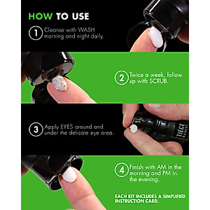 Tiege Hanley Mens Skin Care Set, Advanced Skin Care Routine for Men (System Level 2) - Face Wash Kit for Fines Lines - Men's Skincare Set Includes Face Wash, Facial Scrub, Moisturizer, & Eye Cream