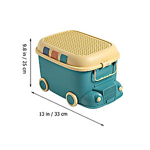 Garneck Plastic Storage Bins Kids Snack Container Toy Box Train Shaped Toy Storage Bin Toy Chest Kids Storage Organizer for Organizing Toys Blankets Books Games Toddler Snack Containers Toddler Toys
