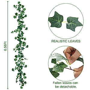 Sggvecsy 3 Pcs Artificial Ivy Vines Kit 6.4Ft Odorless Silk Ivy Garland with Green Leaves Fake Hanging Plants Artificial Greenery Decor for Wedding Home Wall Party Indoor Outdoor Decoration