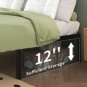 Lutown-Teen 14 Inch California King Bed Frames with Rounded Corner Legs, Heavy Duty Metal Cal King platform bed frame, No Box Spring Needed, Noise Free, Easy Assembly