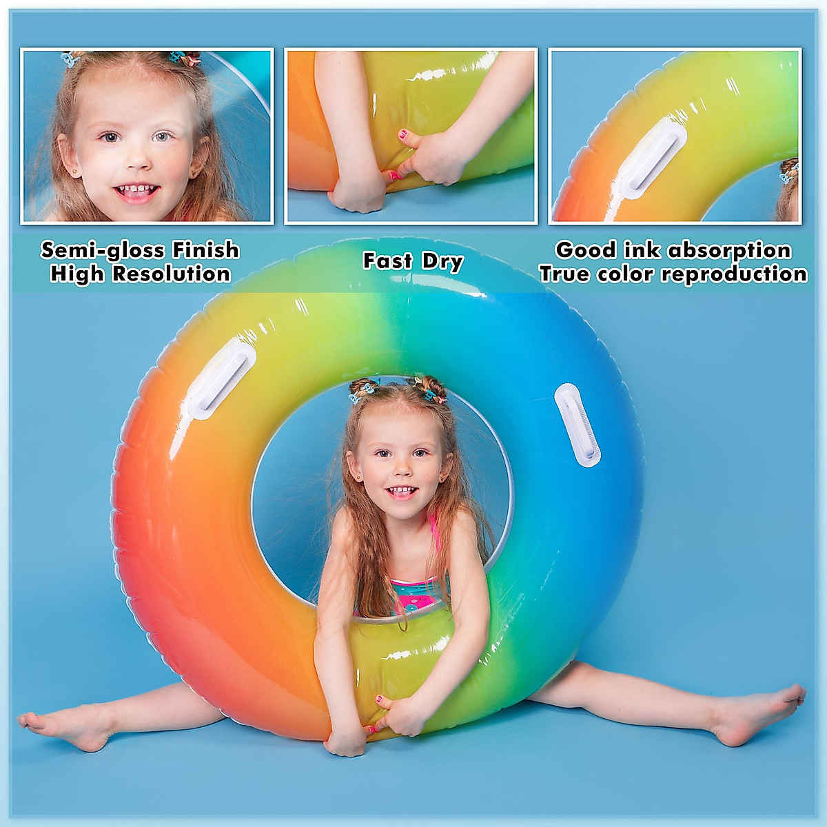 Koala Semi-Gloss Photo Paper 8.5X11 Inches 100 Sheets for Inkjet and Laser Printers Use DYE INK 48LB 180gsm Professional Paper