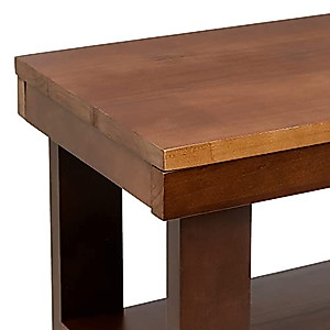 Amazon Basics Solid Pine Wood Entryway Shoe Rack Bench - Espresso