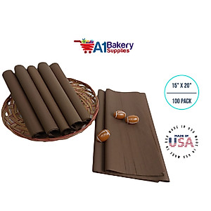 A1 Bakery Supplies Chocolate Tissue Paper 15 x 20 inches 100pk Premium quality tissue paper MADE IN USA