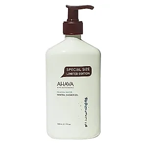 AHAVA Dead Sea Water Mineral Shower Gel, Limited Edition Double Size - Refreshes & Relaxes, Washes Away Dirts & Impurities, Enriched with Exclusive mineral blend of Dead Sea, Osmoter & Zinc, 17 Fl.Oz