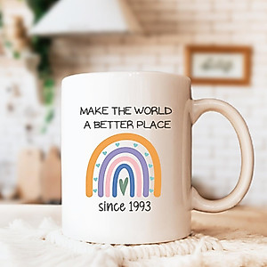 MissDaisy-MissDaisy-30th Year Old Birthday Gifts Women,1993 Birthday Gifts For Women, Birthday Gift Ideas Cups, Mug with Keychain (30th Birthday)