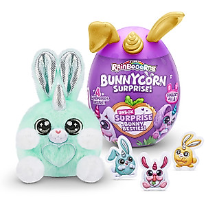 Rainbocorns Bunnycorn Surprise by ZURU (2 Pack) Collectible Plush Stuffed Animal, Surprise Eggs, Stickers, Ages 3+ for Girls & Children (Random)