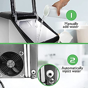 COSTWAY Nugget Ice Maker for Countertop, 29 Lbs/24H Portable and Compact Ice Machine with Self-Cleaning, Auto-Defrost Function, 3 Lbs Basket and Scoop, Stainless Steel Ice Maker for Indoor Use, RV