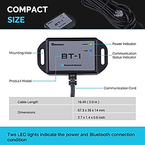 Renogy 200W 12V Monocrystalline Panel Starter & Bluetooth Module RJ12 Communication Port Compatible Rover/Wanderer/Adventurer Charge Controllers, BT-1 RS232